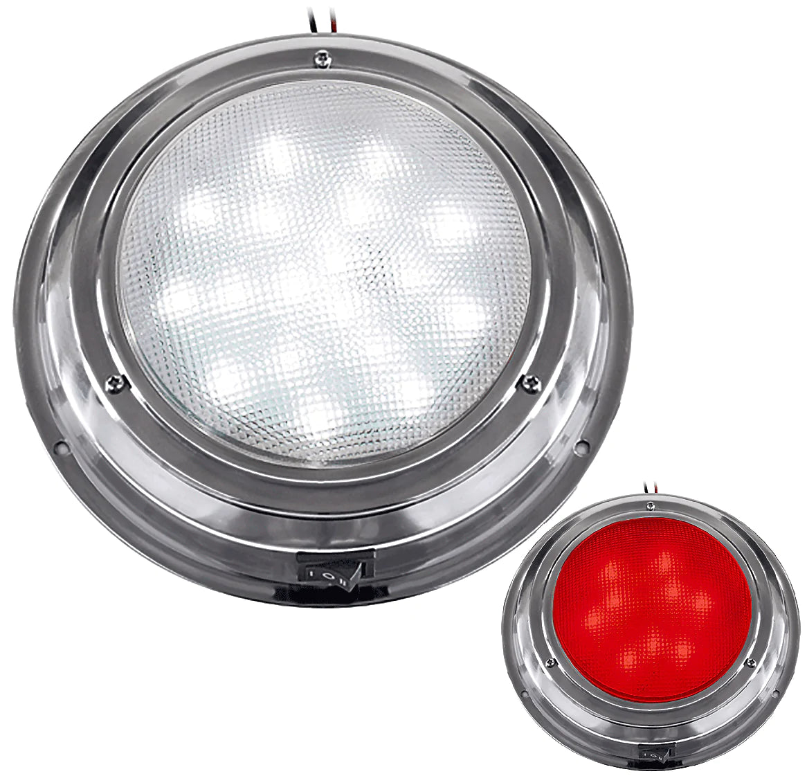 AMI 7" Dome Nav. SS White/Red LED – Fawcett Boat Supplies